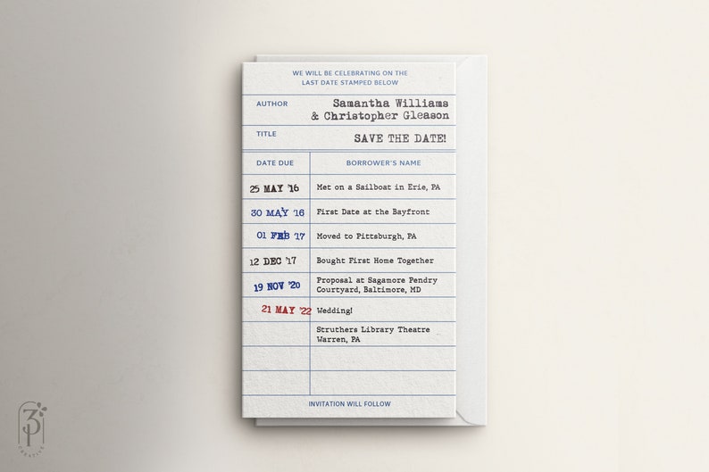Library Book Return Card Save the Date | Custom | Digital Download for ...