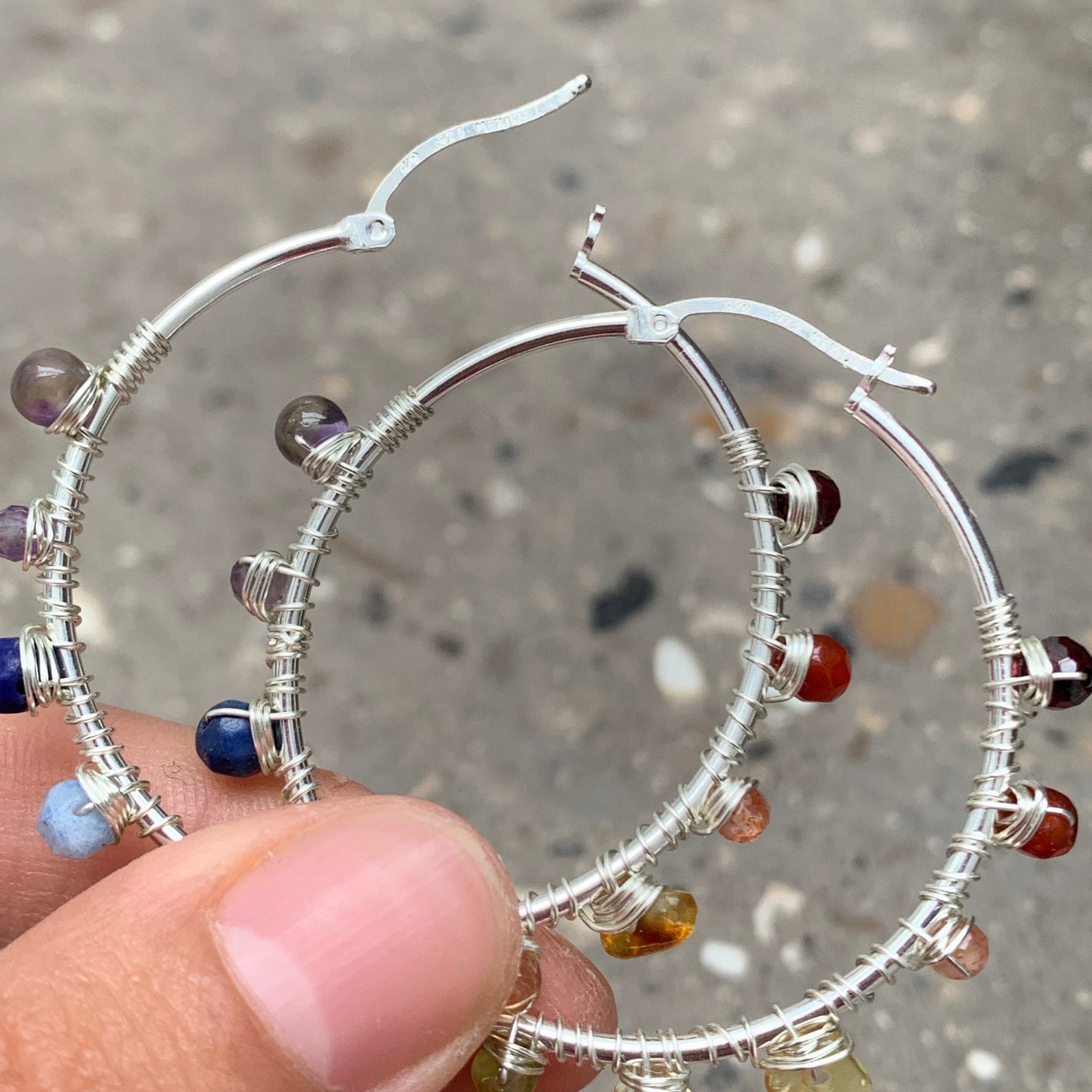 Arracadas Jäti Multicolor Rainbow Mexican Jewelry / Hoop Earrings ...