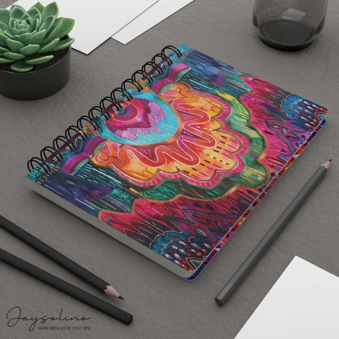 Boho Pattern Notebook, Colorful Journal, Unique Diary, Cute Gift Friend ...