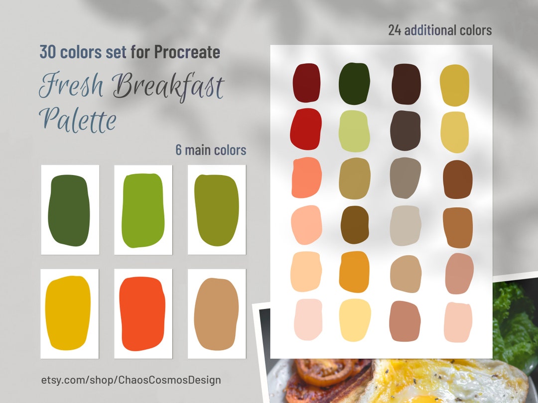 Fresh Breakfast Procreate Color Swatches Colour Palette - Etsy
