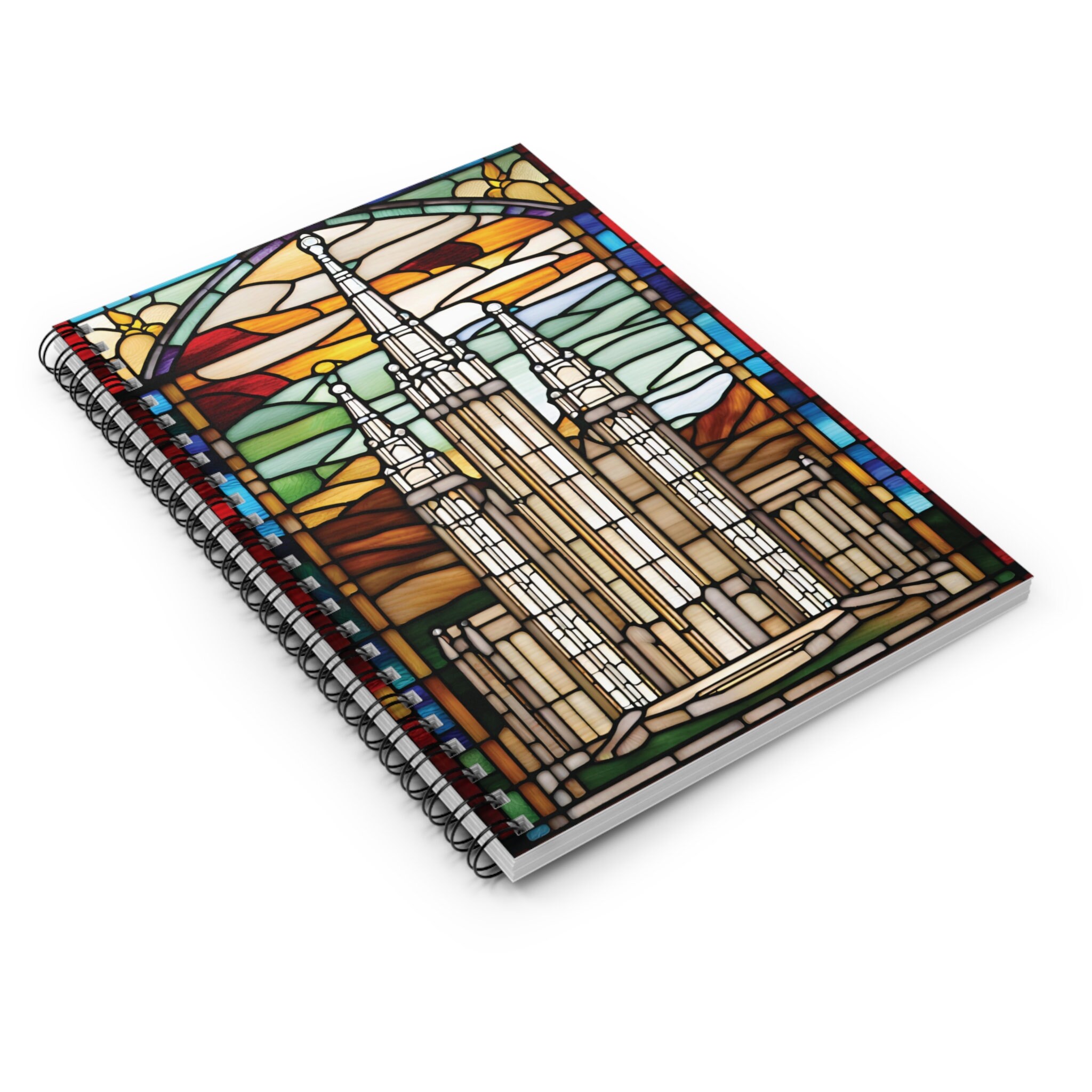 LDS Spiral Notebook, I Love to See the Temple, Stained Glass ...