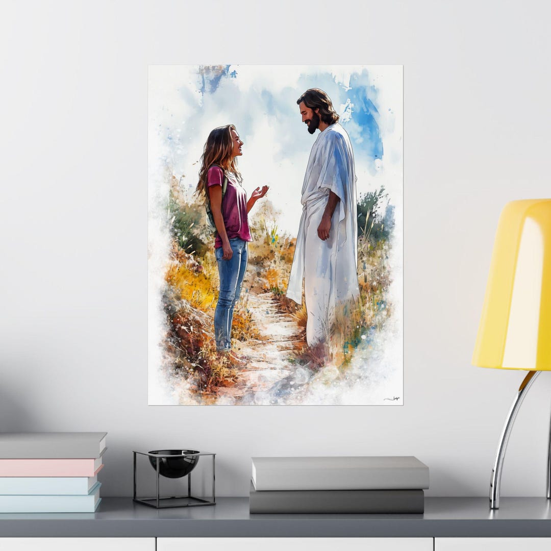 Jesus Poster "he Will Walk With Me" | Christian Wall Art | Religious ...