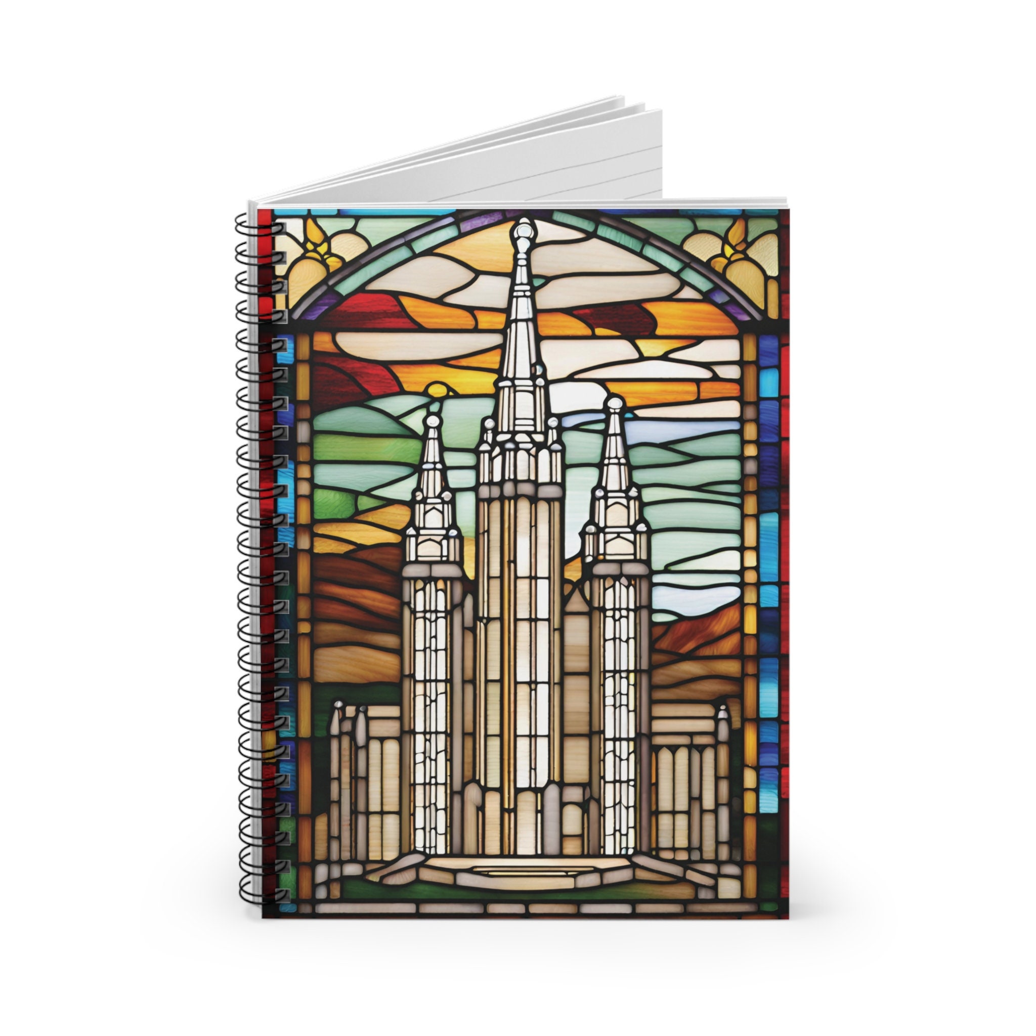 LDS Spiral Notebook, I Love to See the Temple, Stained Glass ...