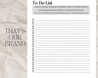 Minimal to Do List Printable, Digital Download to Do Planner, Minimal ...