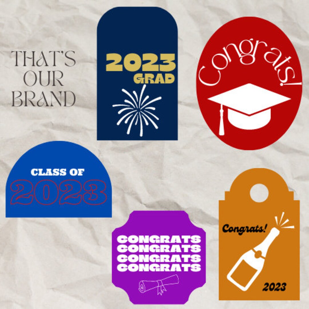 Printable Graduation Tags 14 Colors - Etsy