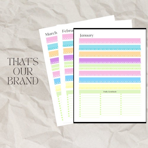 Printable Blank Bullet Journal Template 12 Months - Etsy
