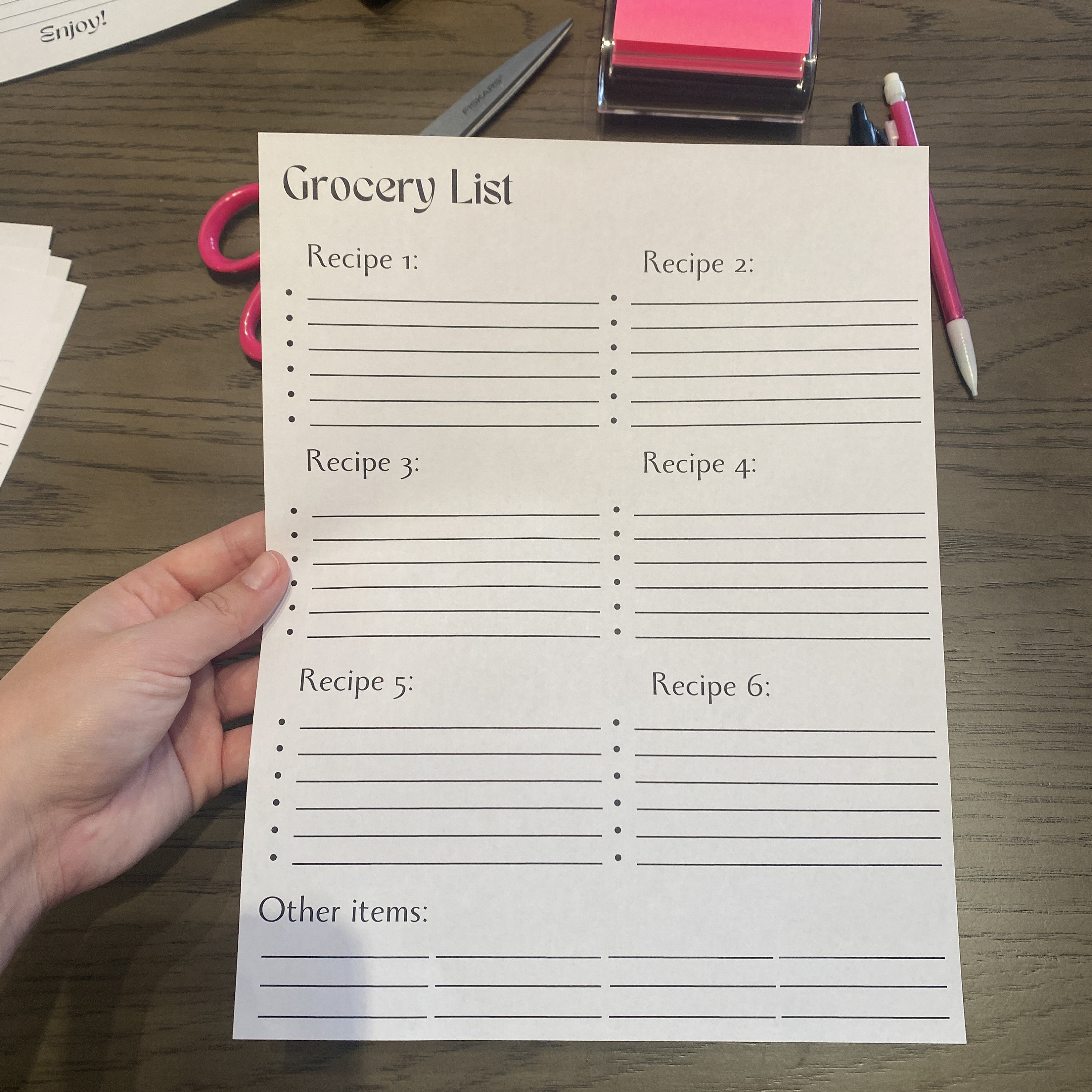 Printable Grocery Shopping List Templates 4 Styles - Etsy