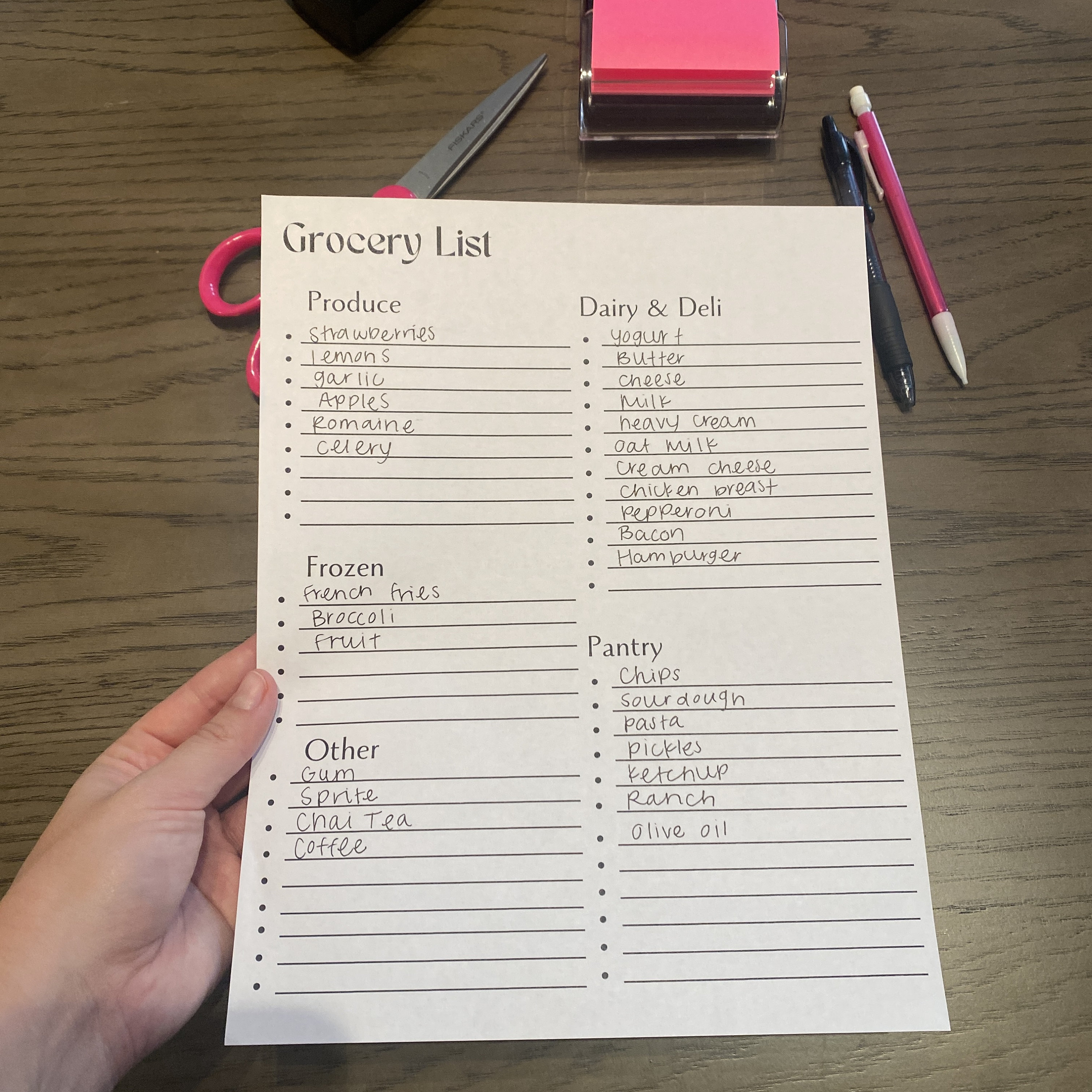 Printable Grocery Shopping List Templates 4 Styles - Etsy