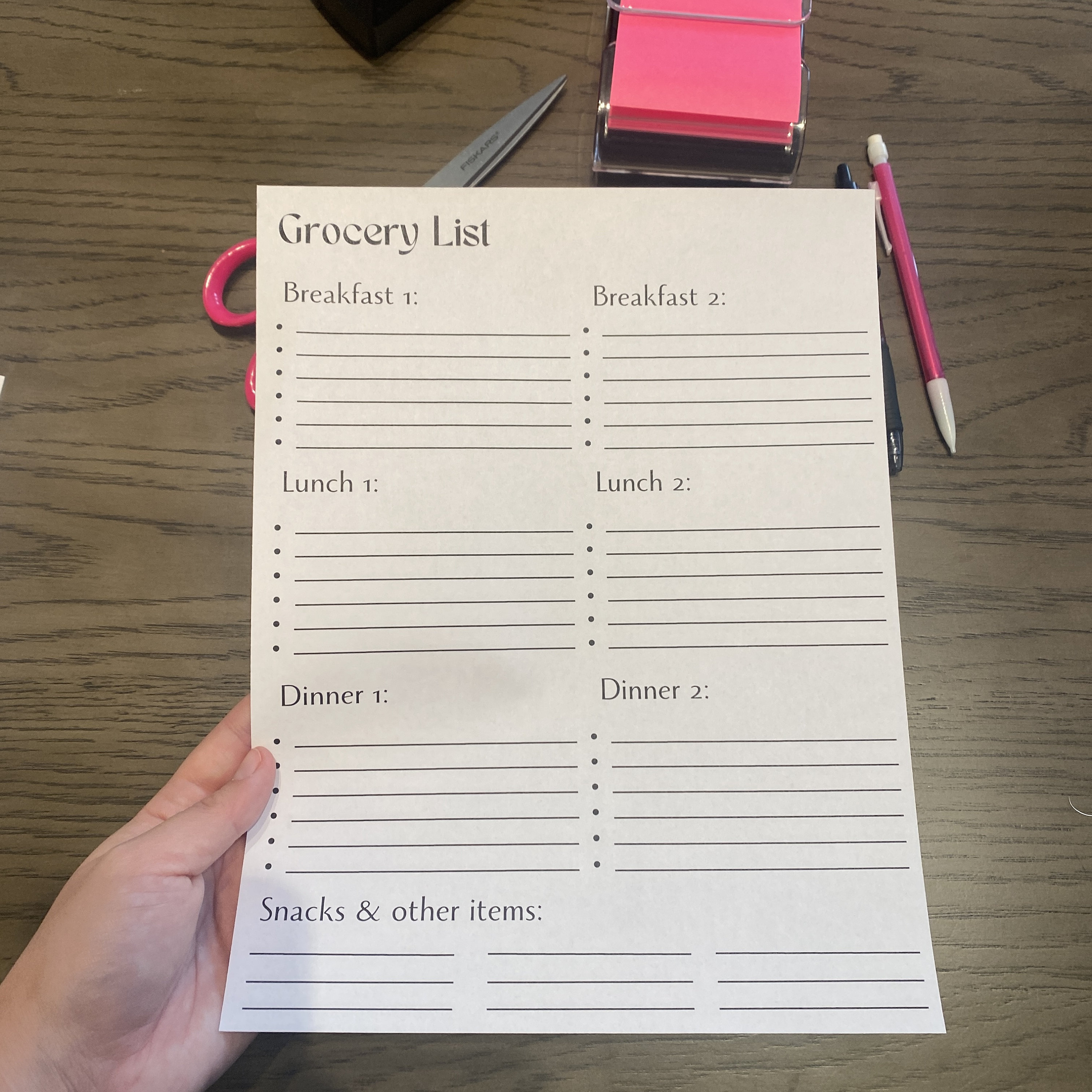 Printable Grocery Shopping List Templates 4 Styles - Etsy