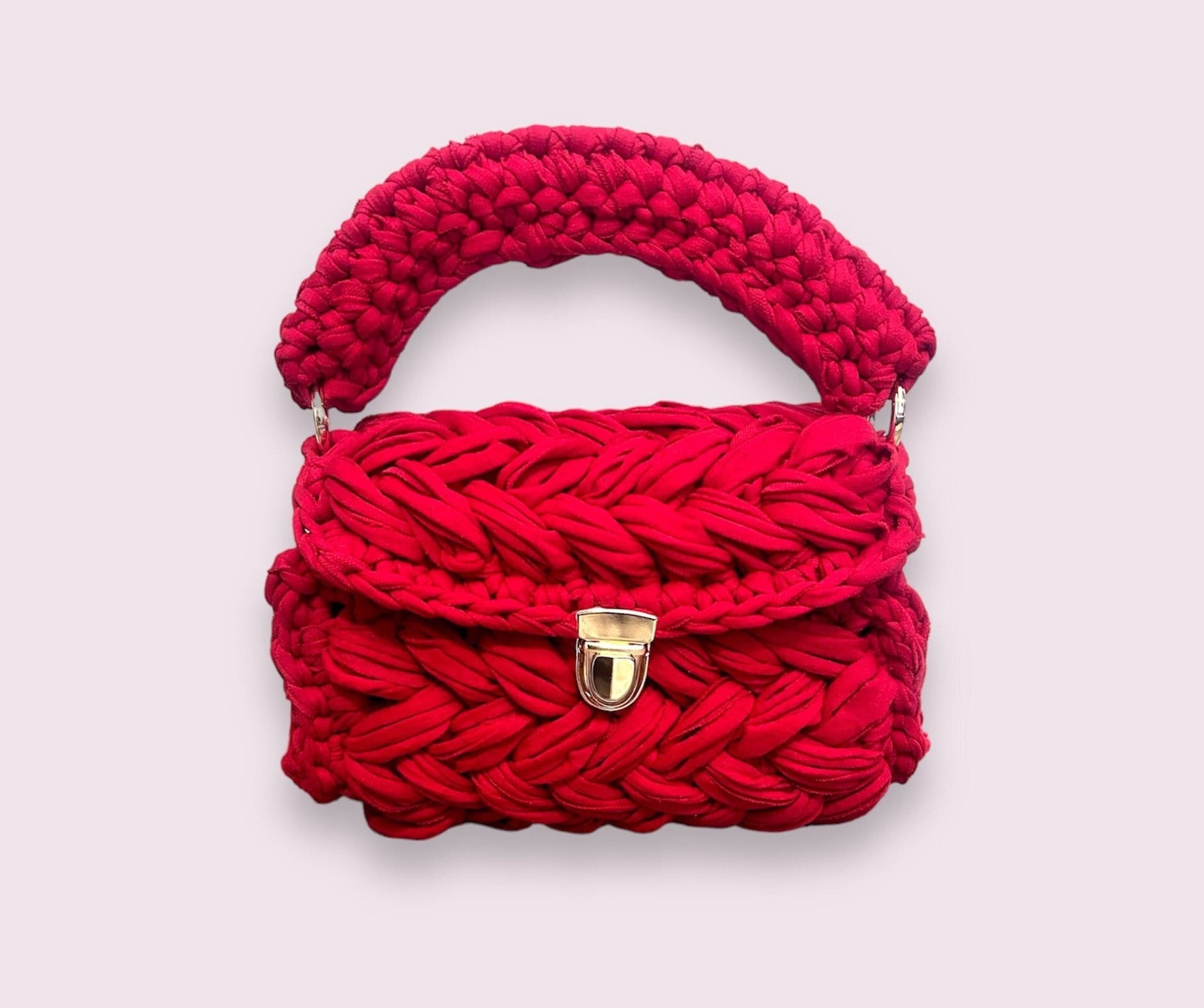 Red Marshmallow Crochet Puff Stitch Handbag/ Luxury Handbag/ - Etsy