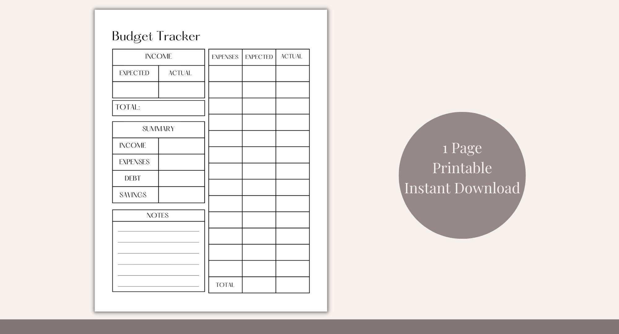 Printable Budget Trackerfinance Planner Printable Budget - Etsy