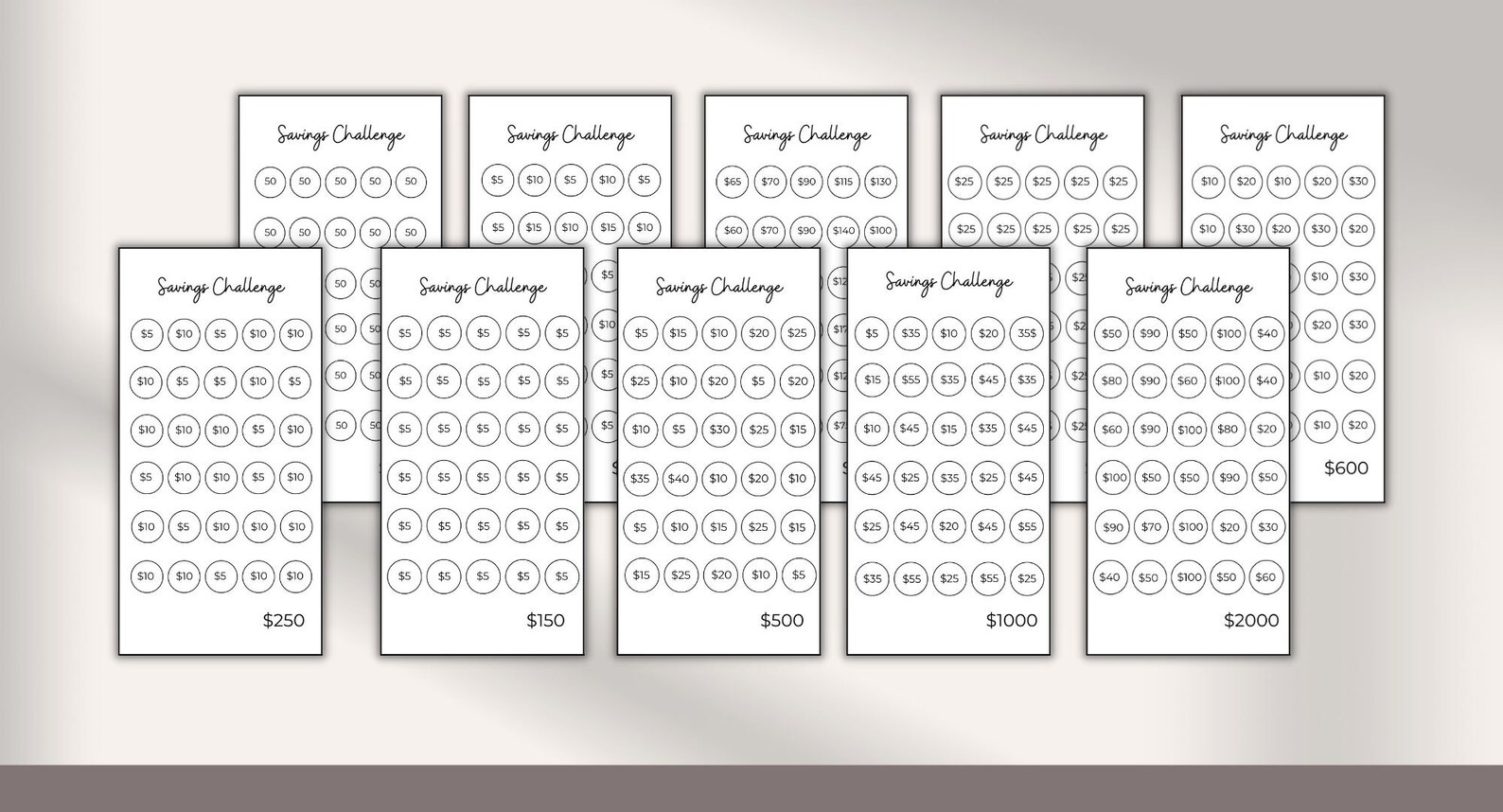 Mini A6 Sized Savings Challenge Printablemoney Saving Challenge ...