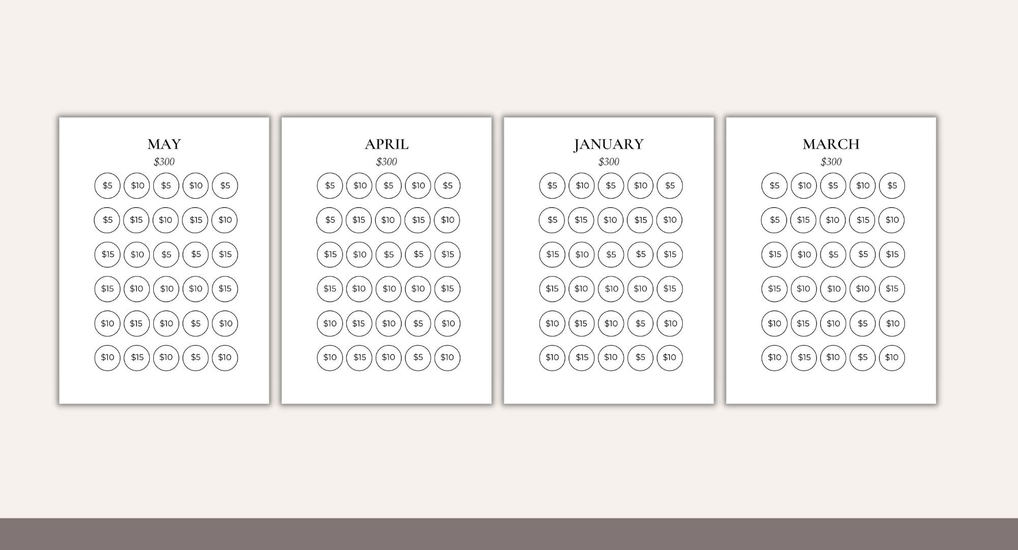 12 Month Money Saving Challenge Set Budget Challenge Sheets 300 Saving ...