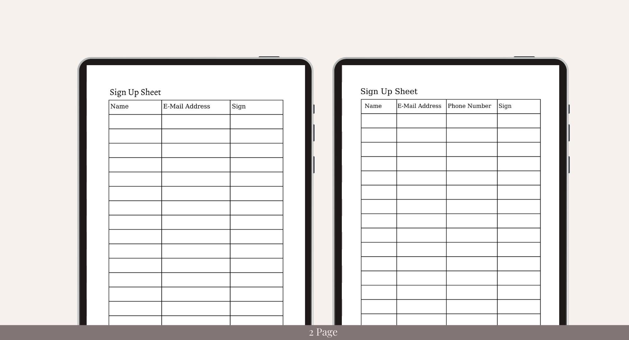 Sign up Sheetbasic Attendance Tracker Printable Pdfemail List Logsign ...