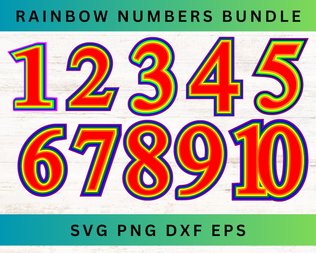 Rainbow Alphabet Svgs Rainbow Font Svg Colorful Numbers Svg Unicorn ...