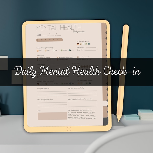 Mental Health Check in Worksheet - Etsy