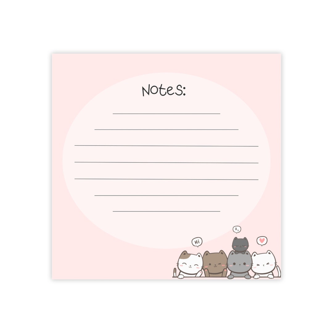 Cute Cat Post-it® Note Pads Cat Post It Notes Cute Office Supplies - Etsy