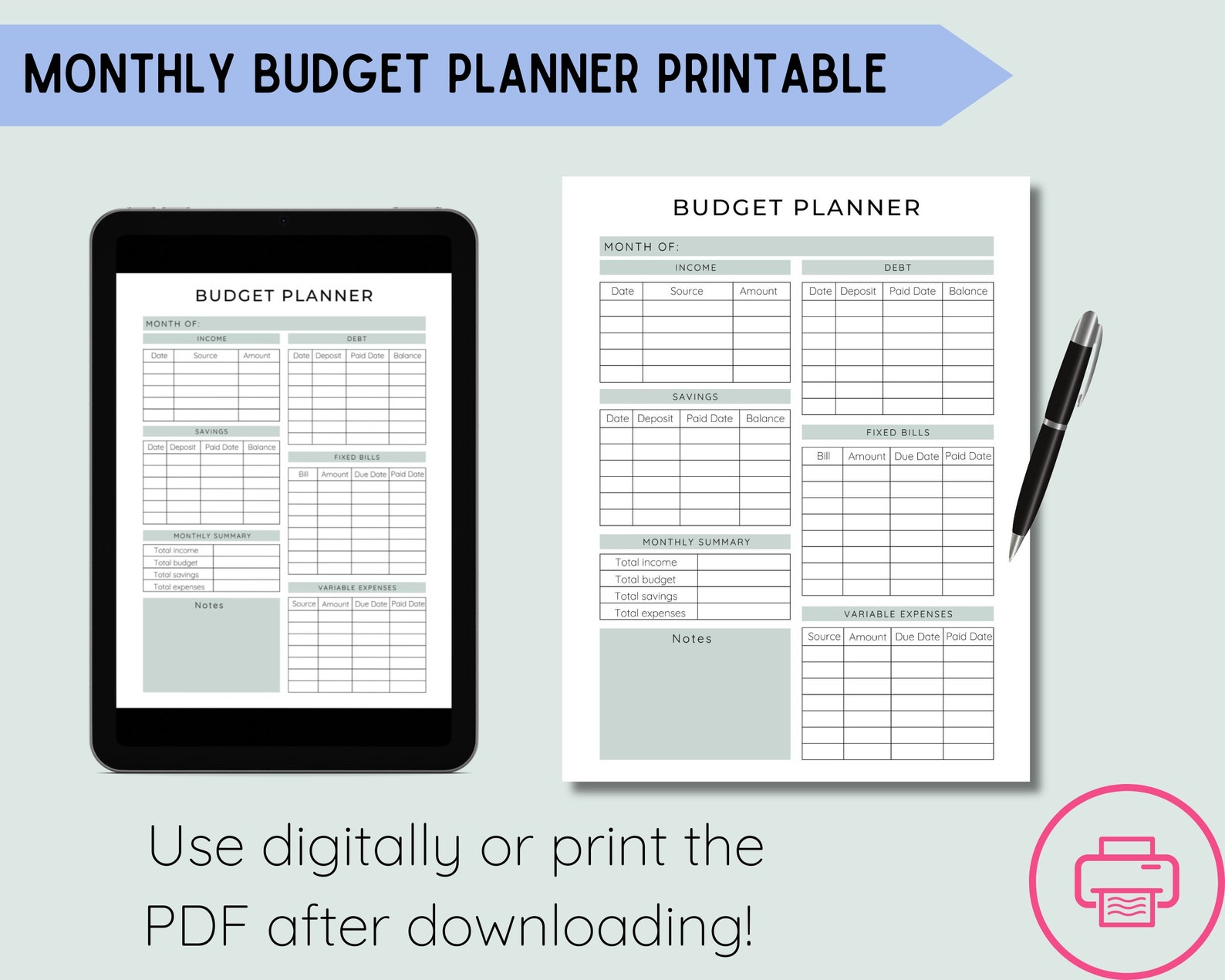 Monthly Paycheck Budget Tracker and Planner - Etsy