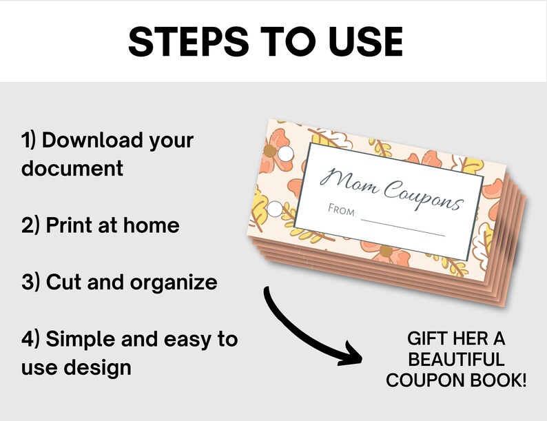 Mother's Day Gift | Printable Coupon Book - Etsy