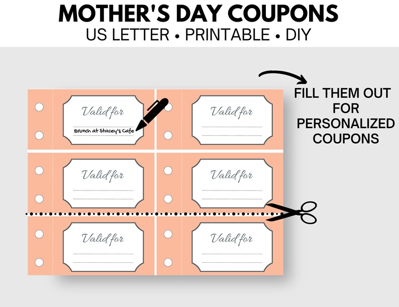 Mother's Day Gift | Printable Coupon Book - Etsy