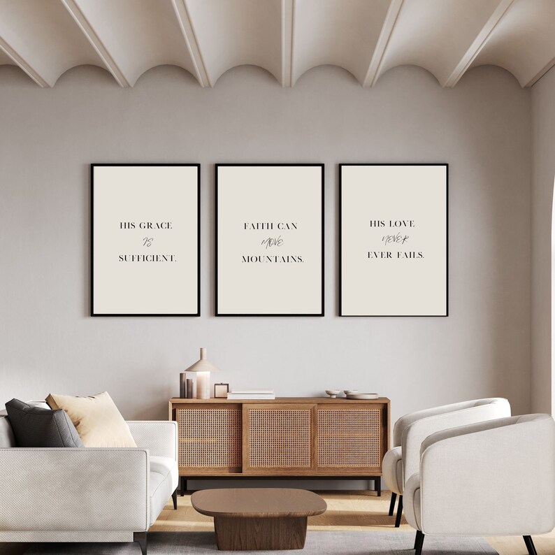 Scripture Digital Prints, Gallery Wall Art Set, Beige Printable Art ...