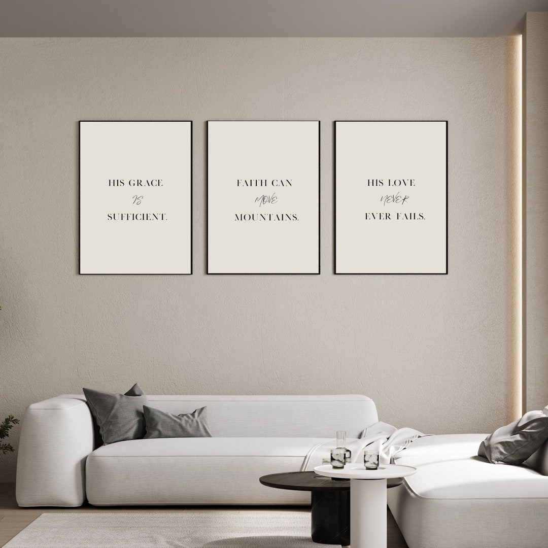 Scripture Digital Prints, Gallery Wall Art Set, Beige Printable Art ...
