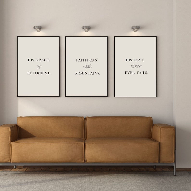 Scripture Digital Prints, Gallery Wall Art Set, Beige Printable Art ...