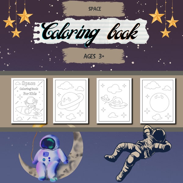 Adult Coloring Pages Space - Etsy