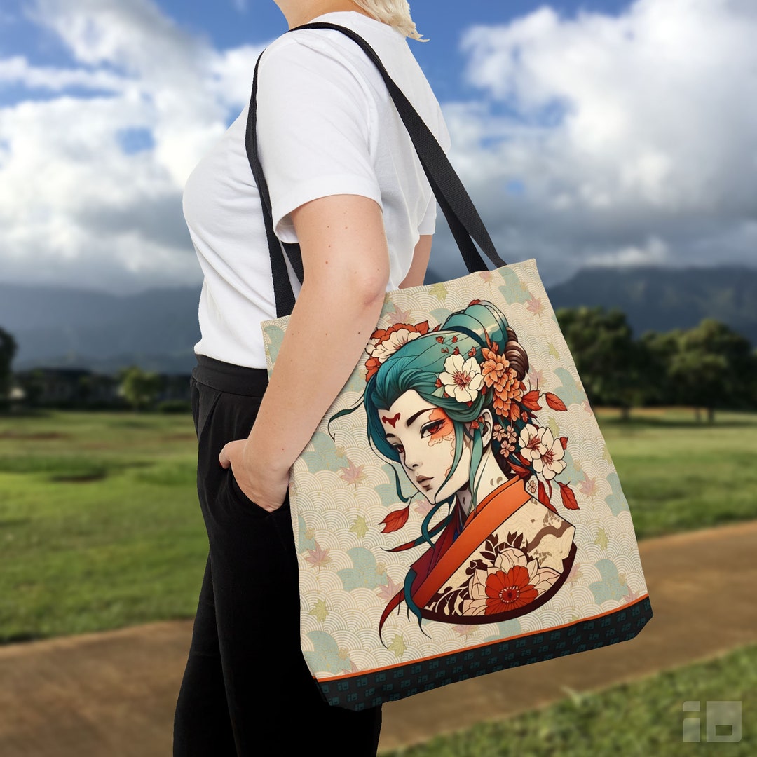 Anime-style Japanese Geisha Tote Bag- Tattoo Inspired Accessory - Etsy