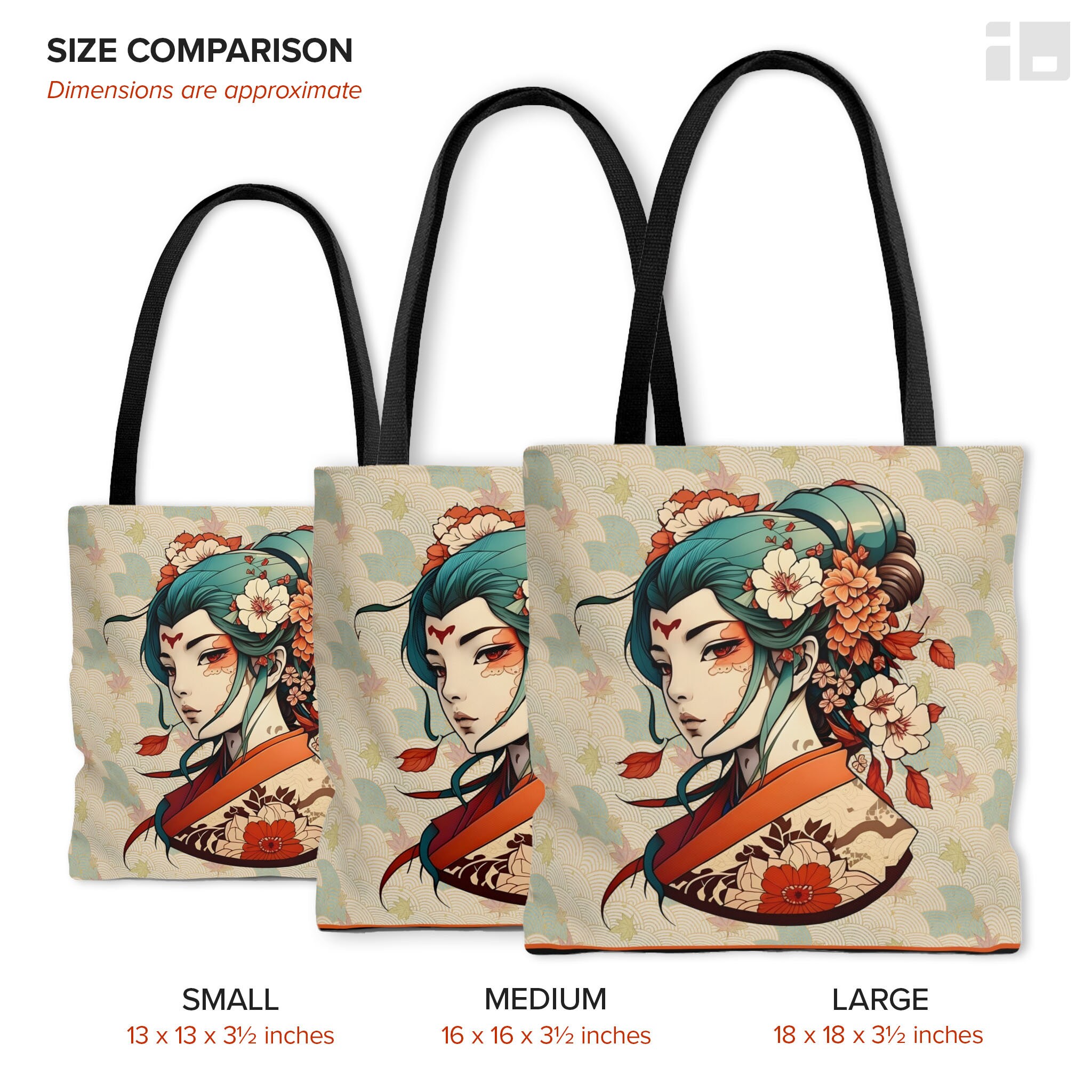Anime-style Japanese Geisha Tote Bag Tattoo Inspired Accessory - Etsy