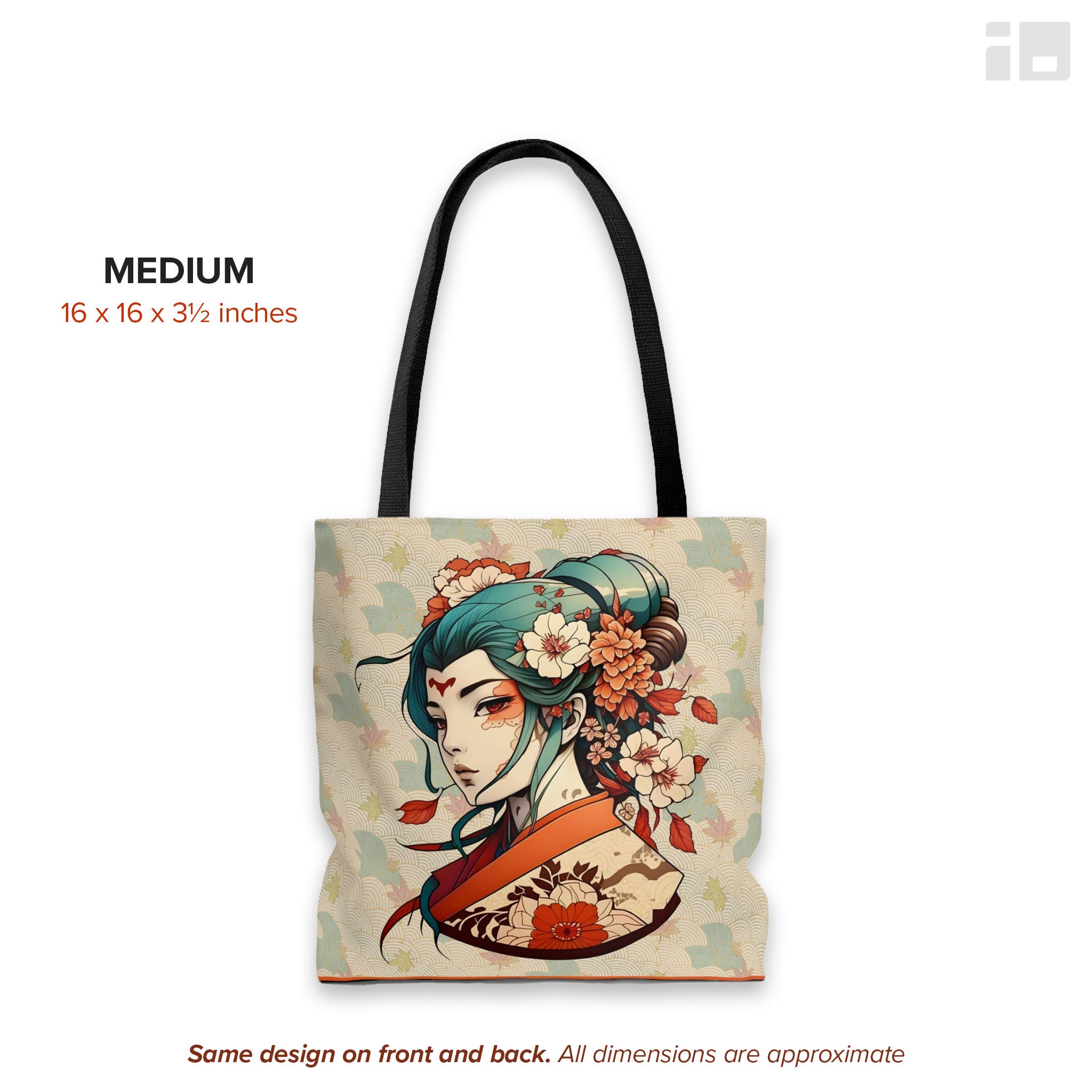 Anime-style Japanese Geisha Tote Bag Tattoo Inspired Accessory - Etsy