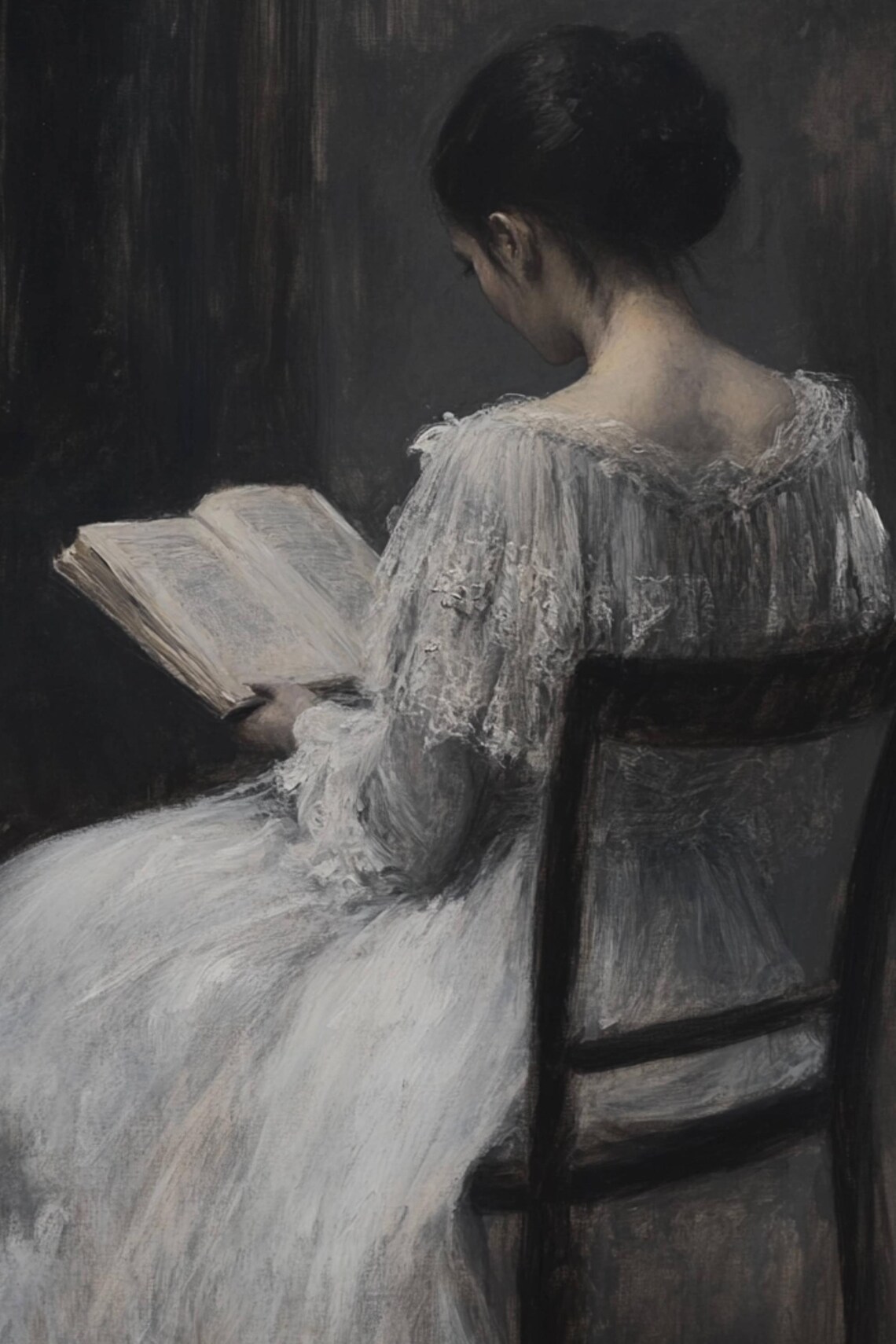 Woman Reading Portrait | Vintage Wall Art | Vintage Wall Art ...