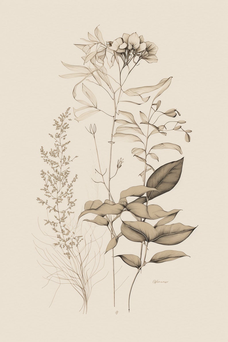 Set of 3 3 Downloadable Prints Printable Wall Art Botanical - Etsy