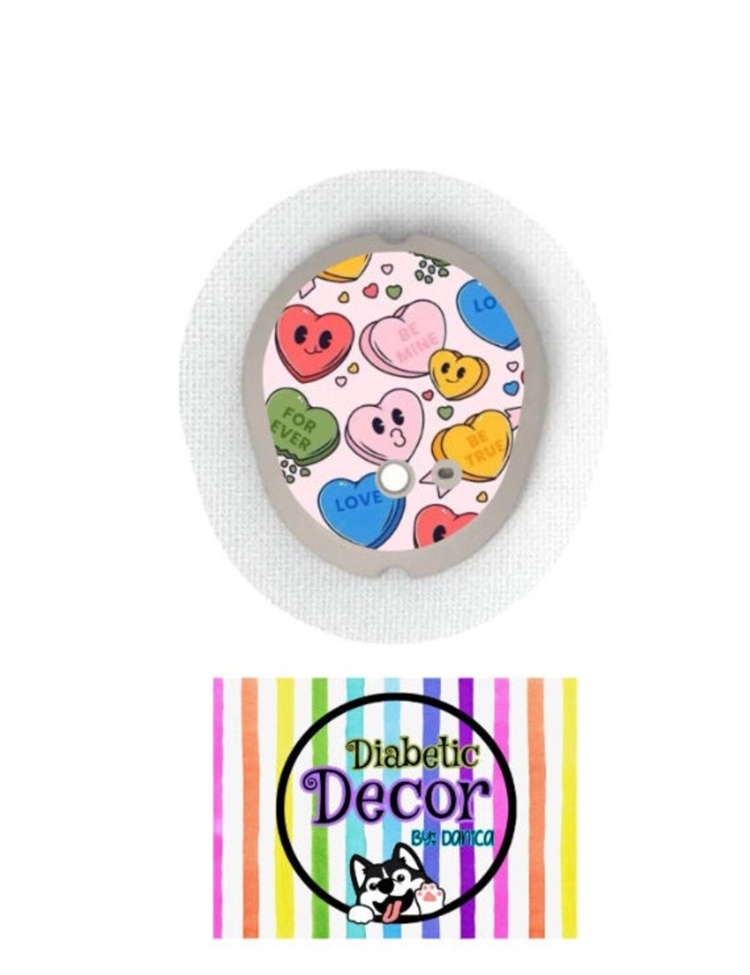 G7/ Vintage Convo Hearts Single Sticker / Dexcom G7 Stickers, Diabetes ...