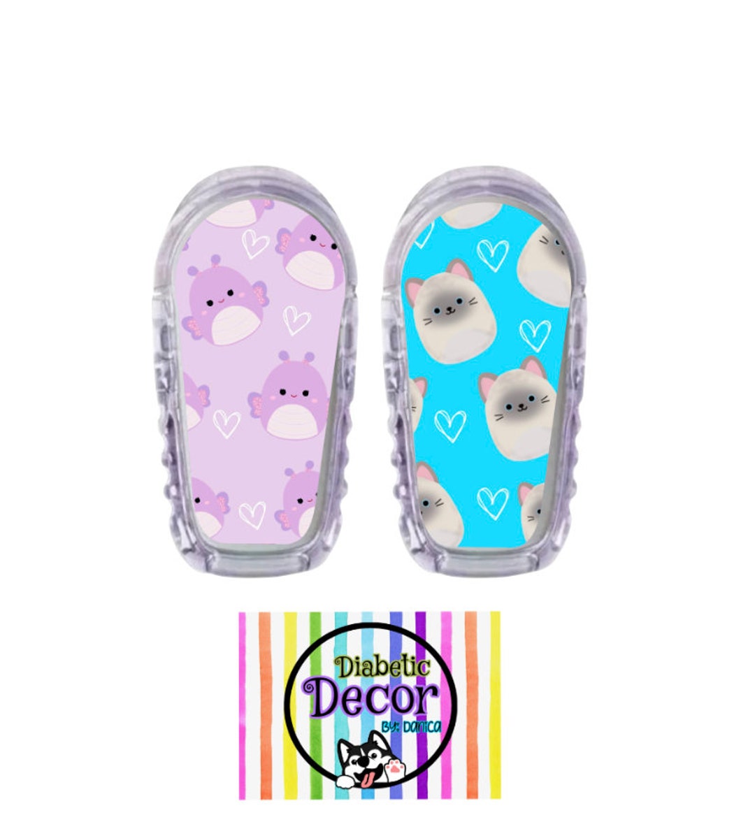 G6/ Squishy & Hearts 2 Pack / Dexcom G6 Stickers, Diabetes Stickers ...