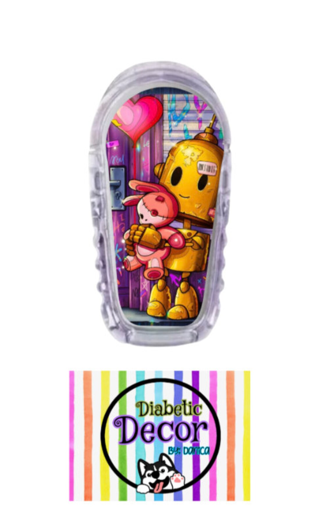 G6/ Cute Robot Single Sticker / Dexcom G6 Stickers, Diabetes Stickers ...