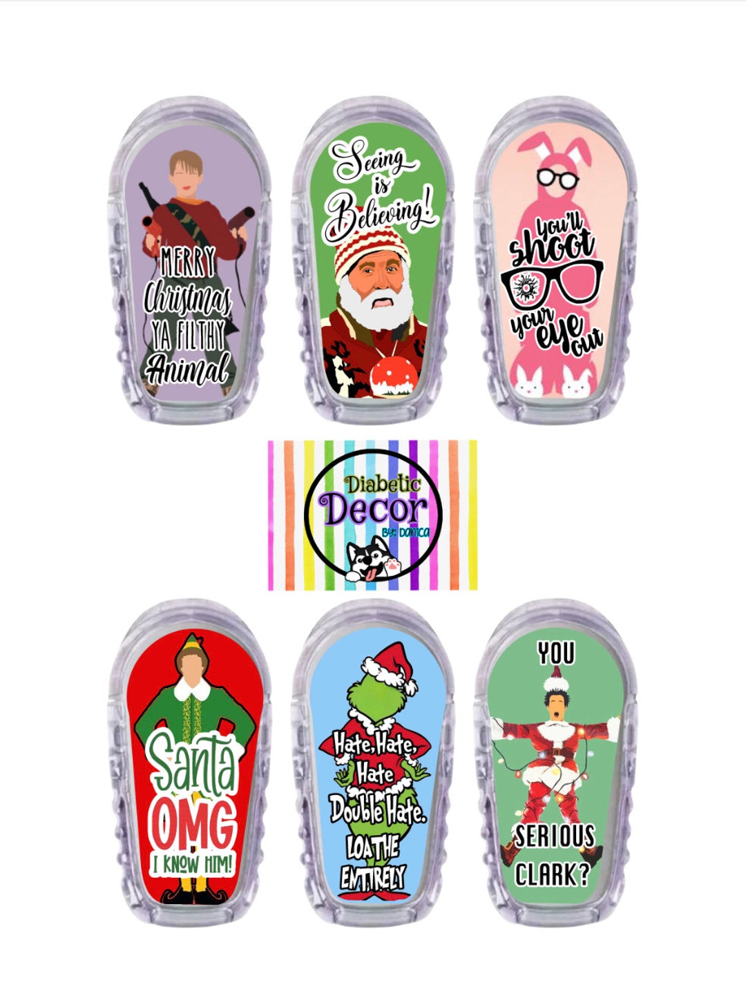 G6/ the Boys of Christmas 6 Pack /dexcom G6 Stickers, Diabetes Stickers ...