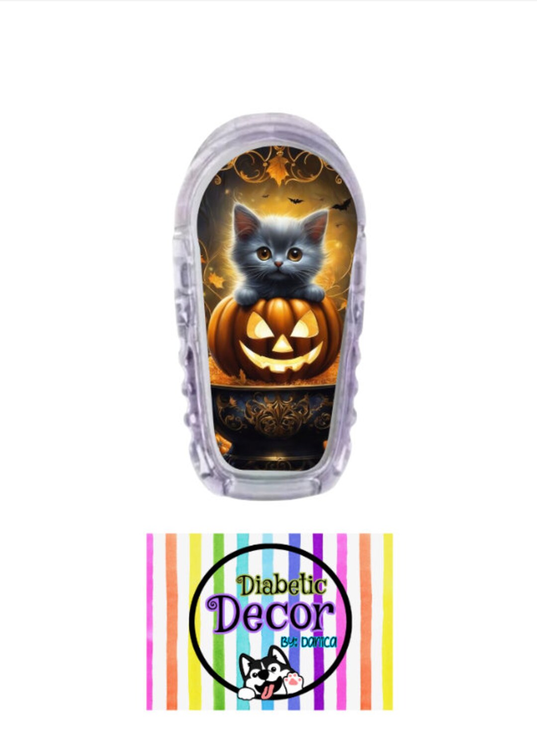G6/ Halloween Kitty Single Sticker / Dexcom G6 Stickers, Diabetes ...
