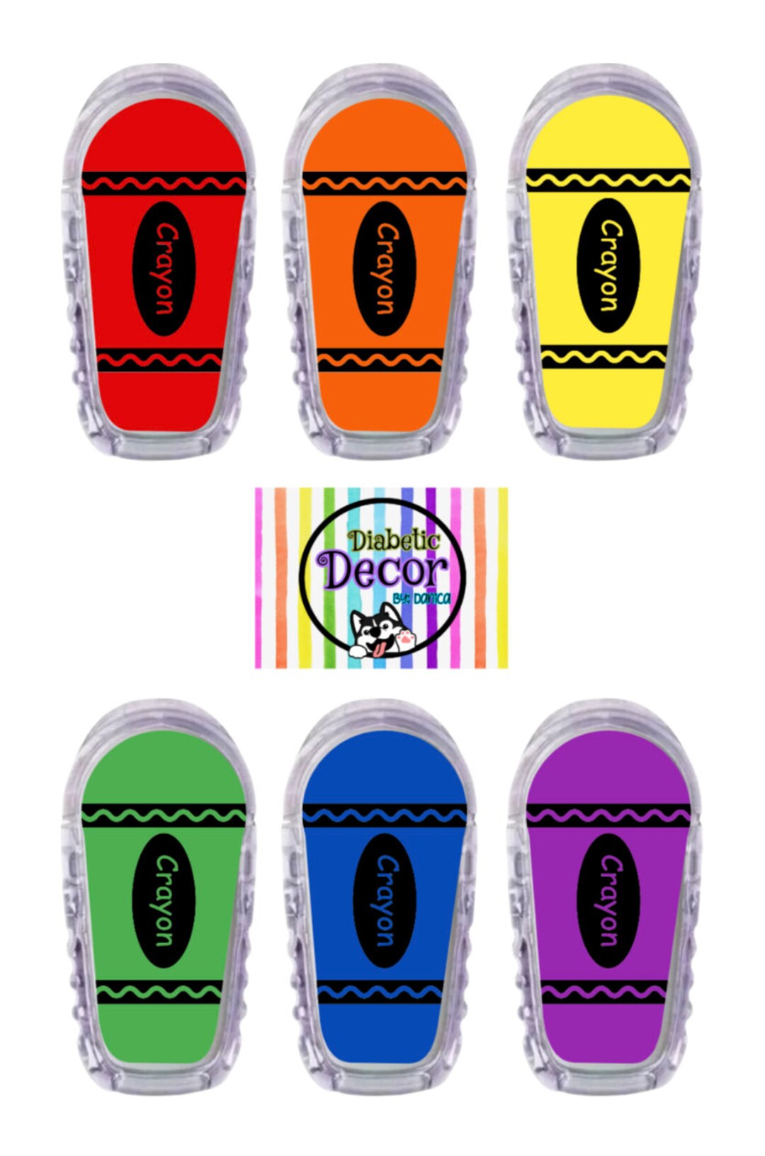 G6/ Crayons 6 Pack /dexcom G6 Stickers, Diabetes Stickers, Dexcom ...