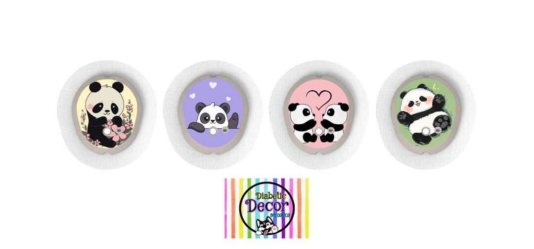 G7/ Panda Love 4 Pack / Dexcom G7 Stickers, Diabetes Stickers, Dexcom ...