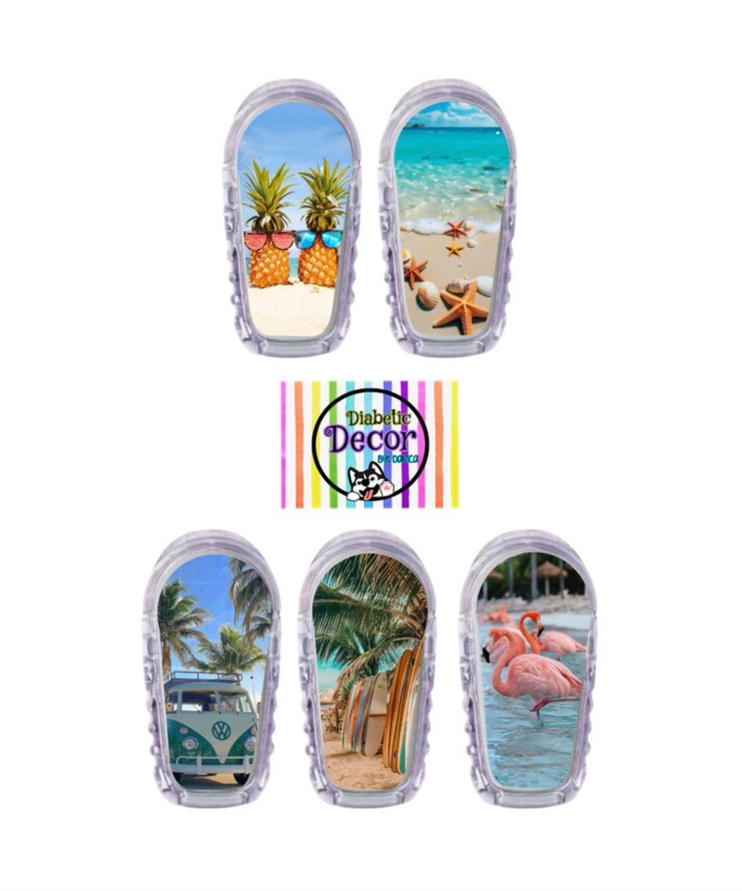 G6/ Beach 5 Pack /dexcom G6 Stickers, Diabetes Stickers, Dexcom ...