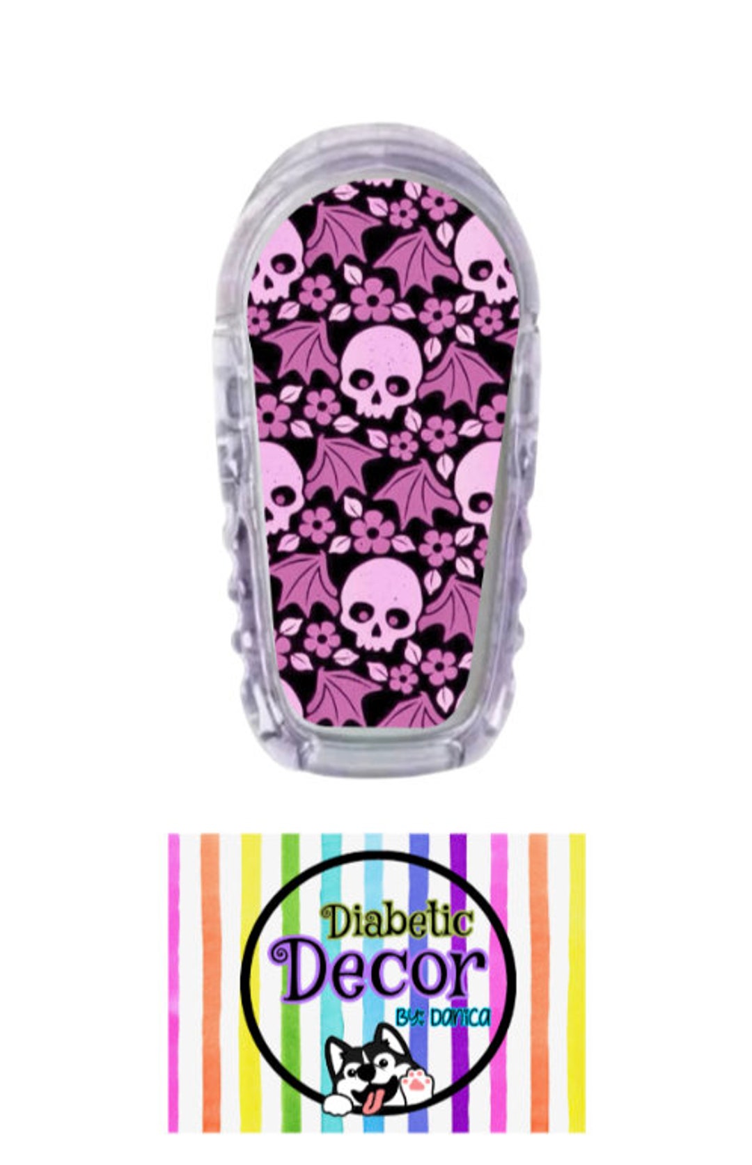 G6/ Bat Skulls Single Sticker / Dexcom G6 Stickers, Diabetes Stickers ...