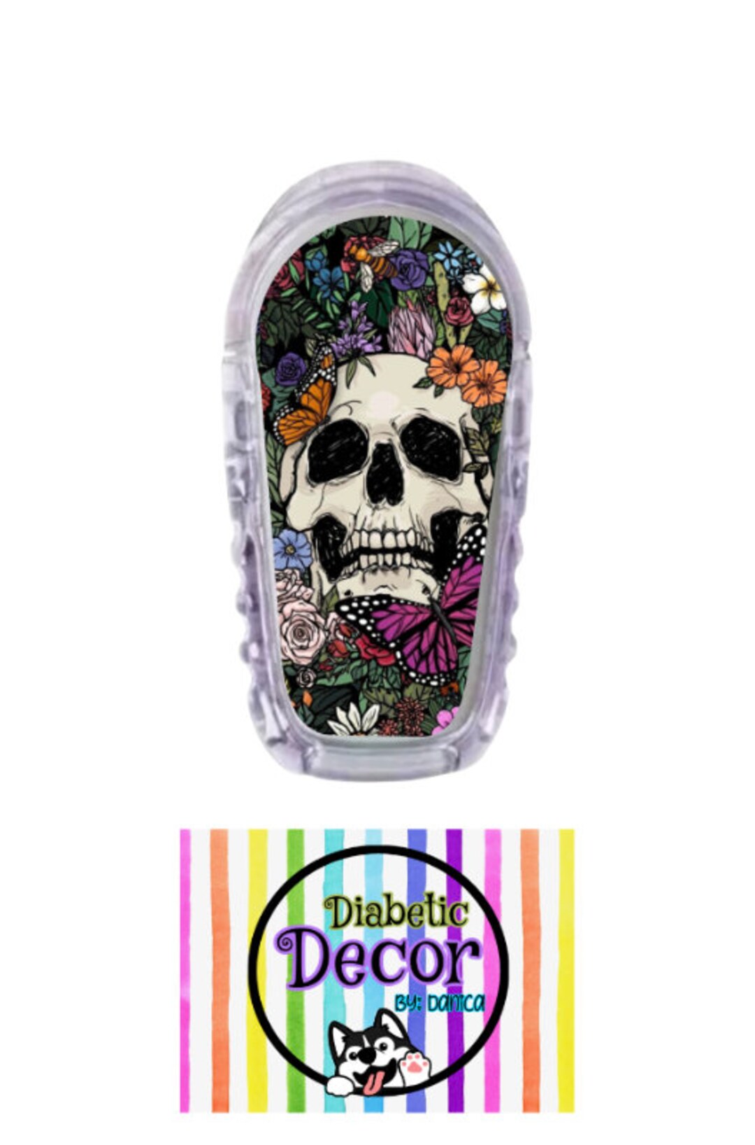 G6/ Butterfly & Skull Single Sticker / Dexcom G6 Stickers, Diabetes ...