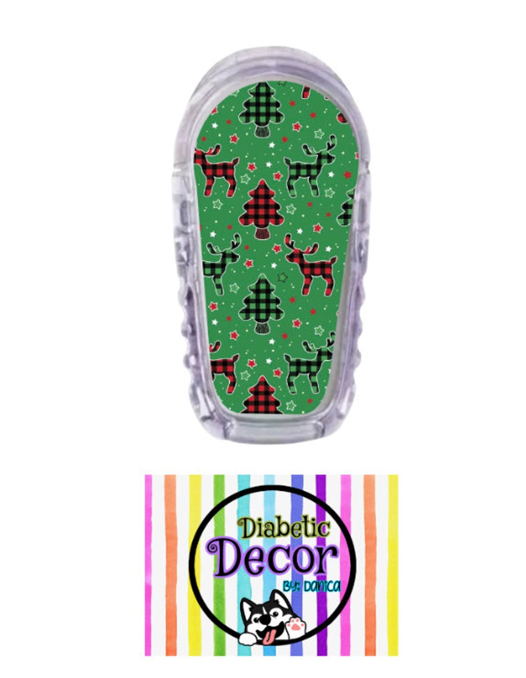 G6/ Christmas Plaid Single Sticker / Dexcom G6 Stickers, Diabetes ...