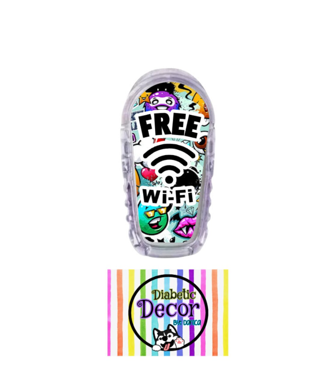 G6/ Free Wi-fi Graffiti Single Sticker / Dexcom G6 Stickers, Diabetes ...