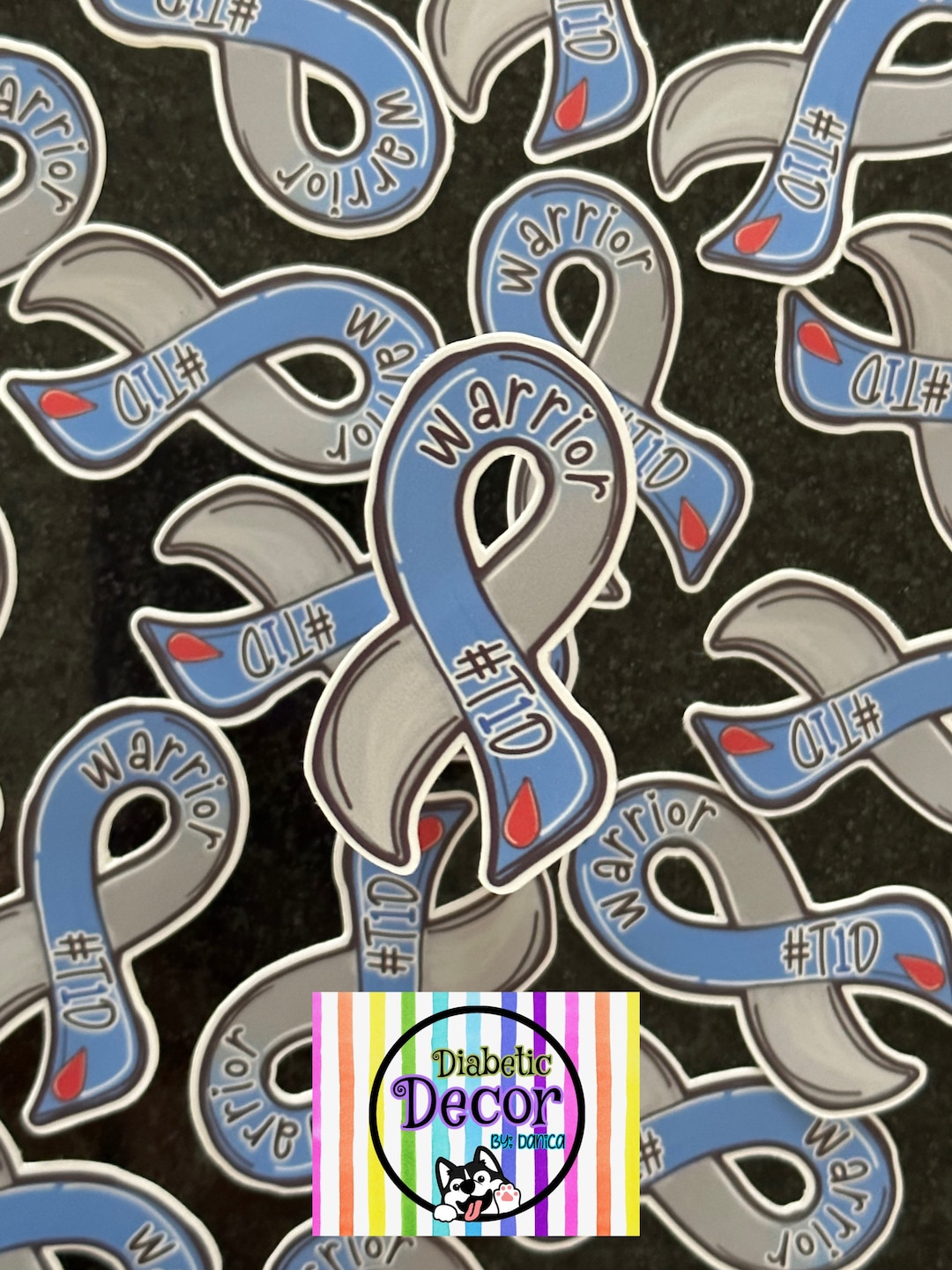 Type 1 Diabetes Sticker/ T1D Stickers/ Type 1 Diabetes Awareness/ Blue ...