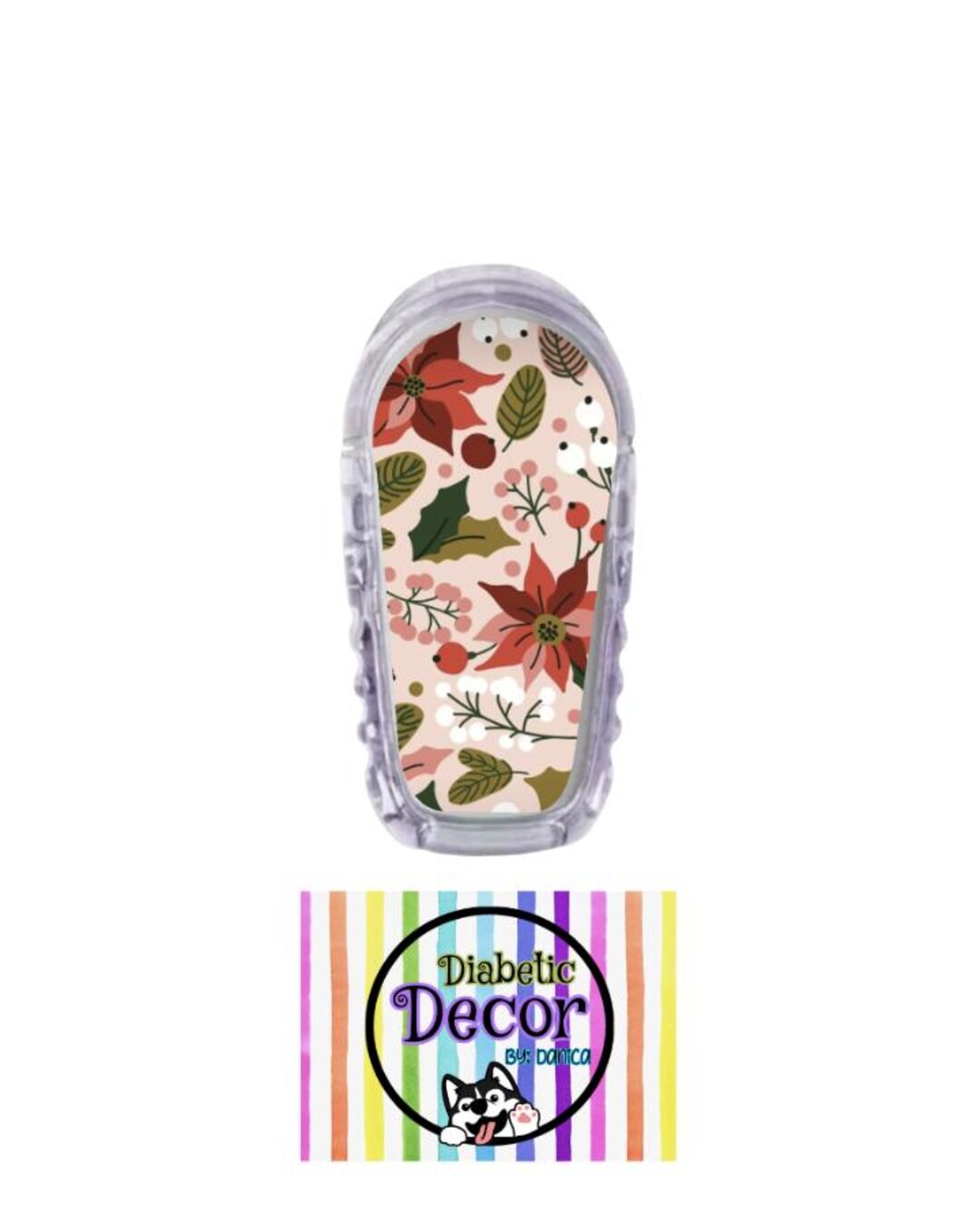 G6/ Poinsettia Single Sticker / Dexcom G6 Stickers, Diabetes Stickers ...