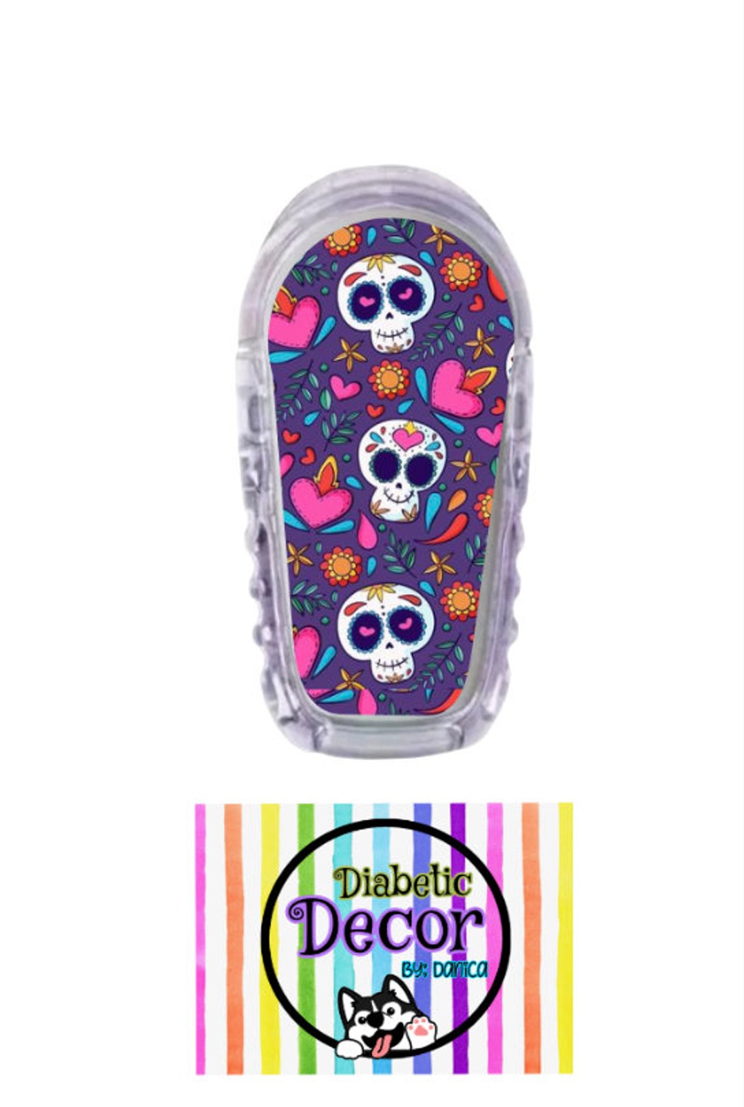 G6/ Sugar Skulls Single Sticker / Dexcom G6 Stickers, Diabetes Stickers ...