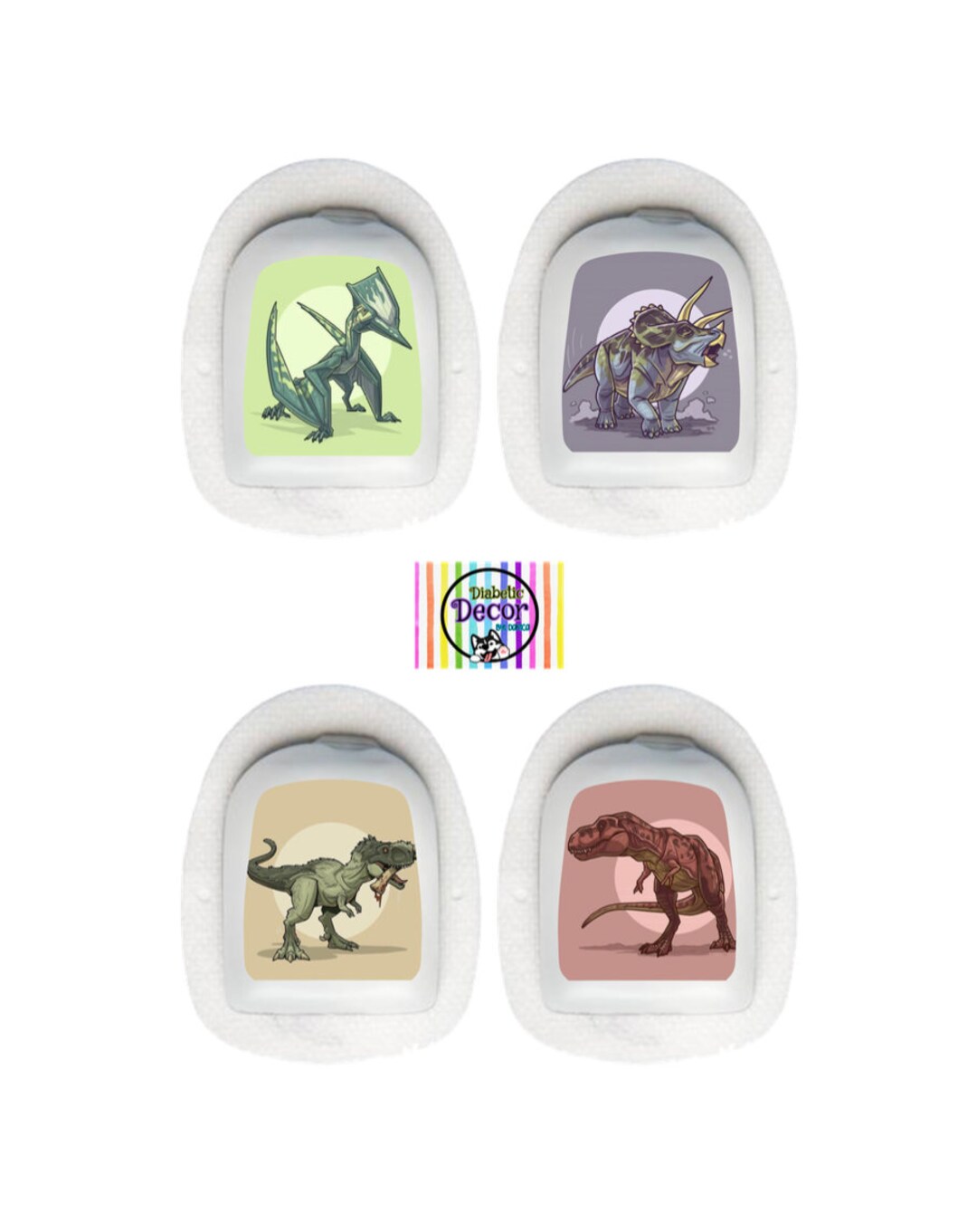 Omnipod Dinosaur 4 Pack / Omnipod Sticker/ Diabetes Stickers ...