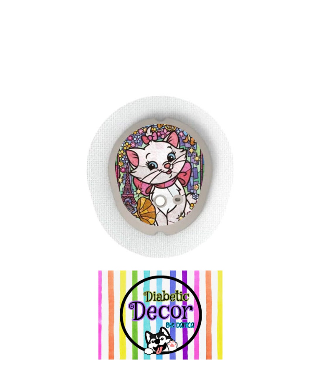 G7/ Stained Glass Kitty G7 Single Sticker /dexcom G7 Stickers,diabetes ...